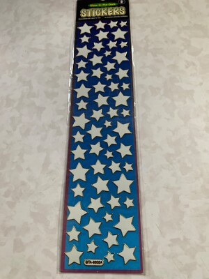 WHITE STAR STICKERS MULTI-SIZE GLOW IN THE DARK WHITE STICKERS 59PCS | eBay