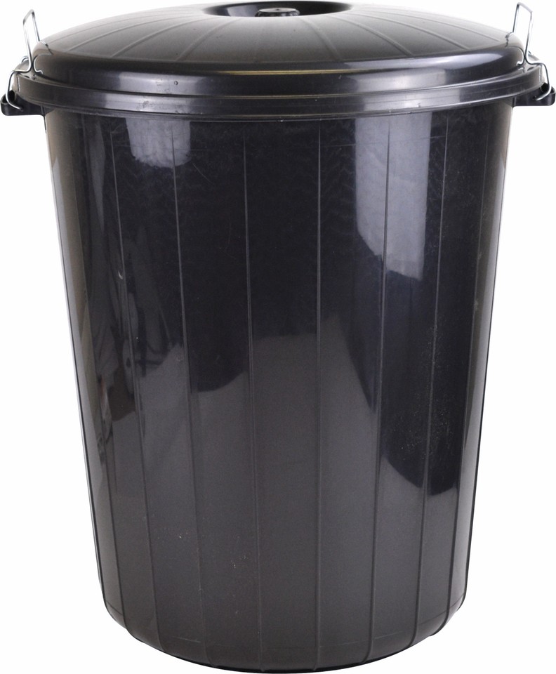Plastic Lock Bin Indoor Outdoor Garden Rubbish Dustbin Locking Lid Bin ...