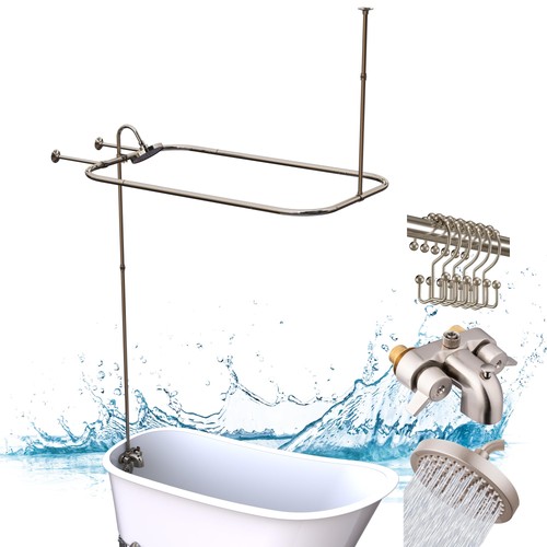 Clawfoot Tub Shower Kit, Add On Shower Units With Bathcock Diverter ...