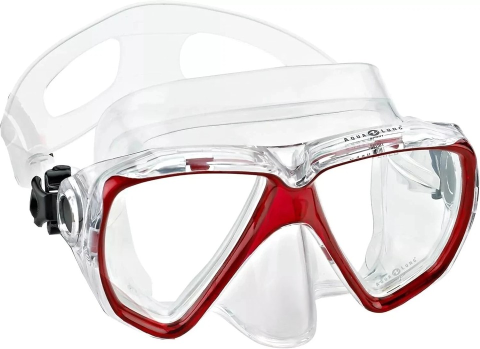 Aqua Lung Dual Lens Dive Mask Tempered Glass Silicone Skirt for Scuba ...