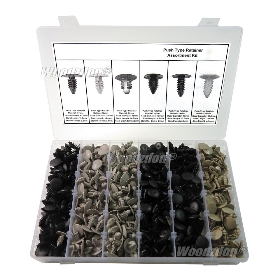 632 Auto Clips Fender Bumper Retainer Assortment Kit Fir Tree Push Type ...