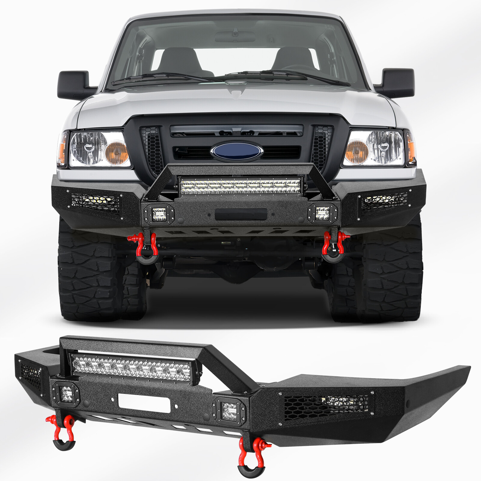 Fit 1998-2011 Ford Ranger Front or Rear Bumper W/Winch Plate & LED ...