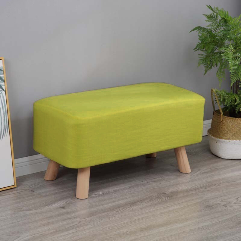 Padded Large Footstool Ottoman Rectangle Square Pouffe Bench Stool Wood ...