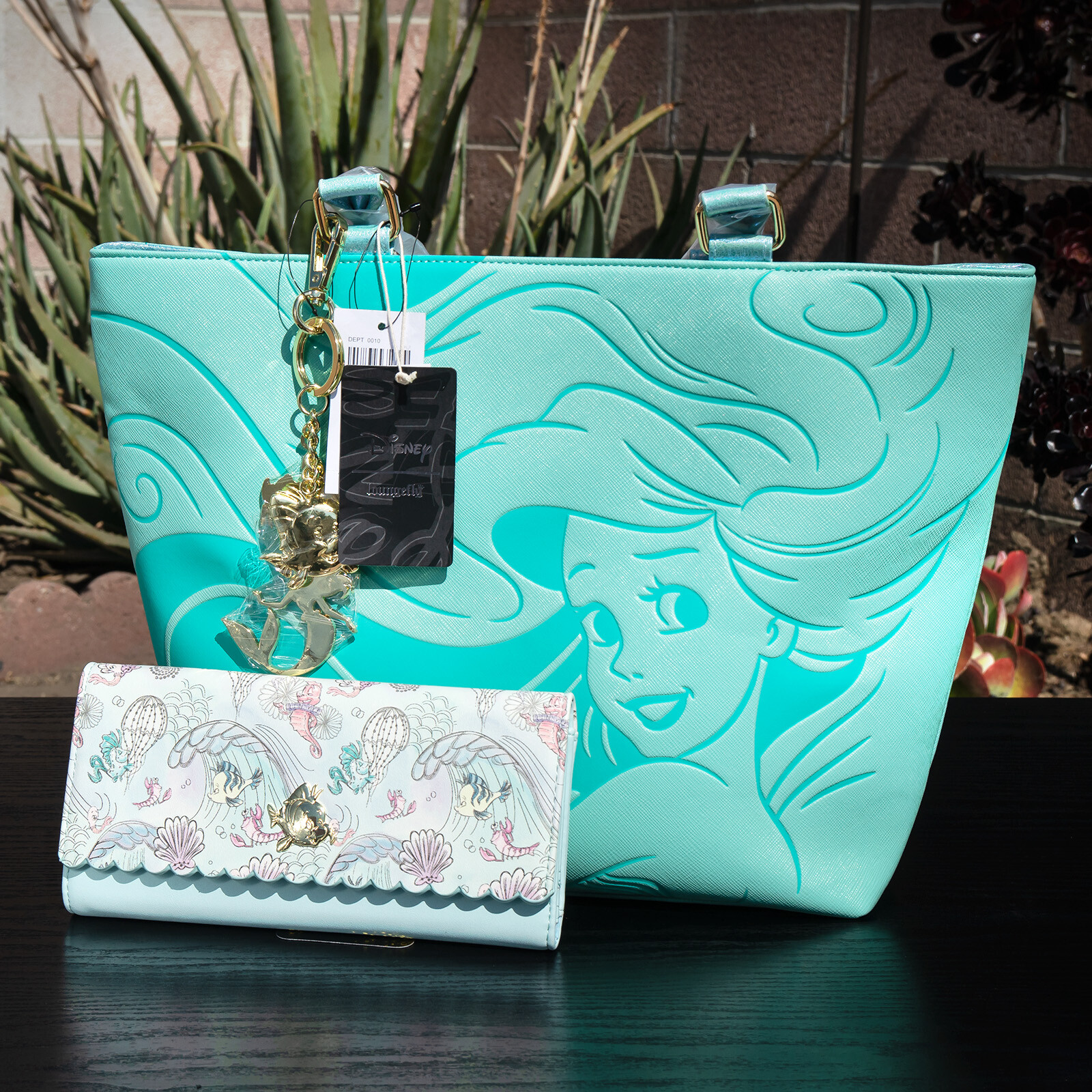 Loungefly Disney Ariel The Little Mermaid Aqua Tote & Under the Sea ...