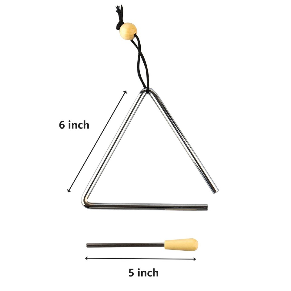 Triangle Musical Instrument with Striker, Rhythm Steel Triangles Hand ...