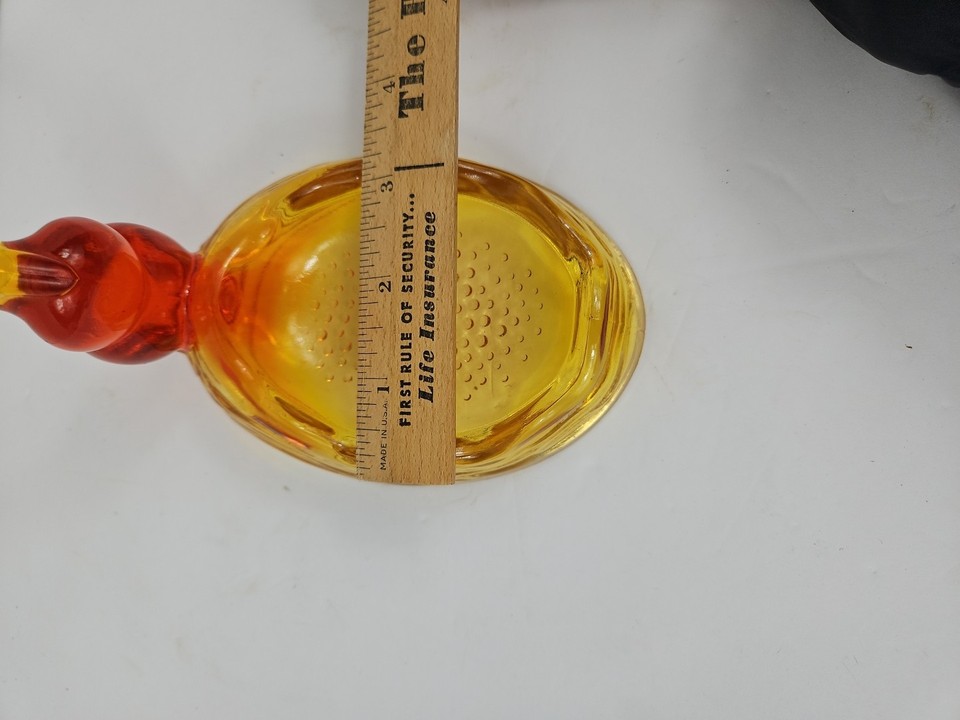Fenton Glass Duck Amberina Soap Dish Trinket Verlys Mold Bird Pond ...