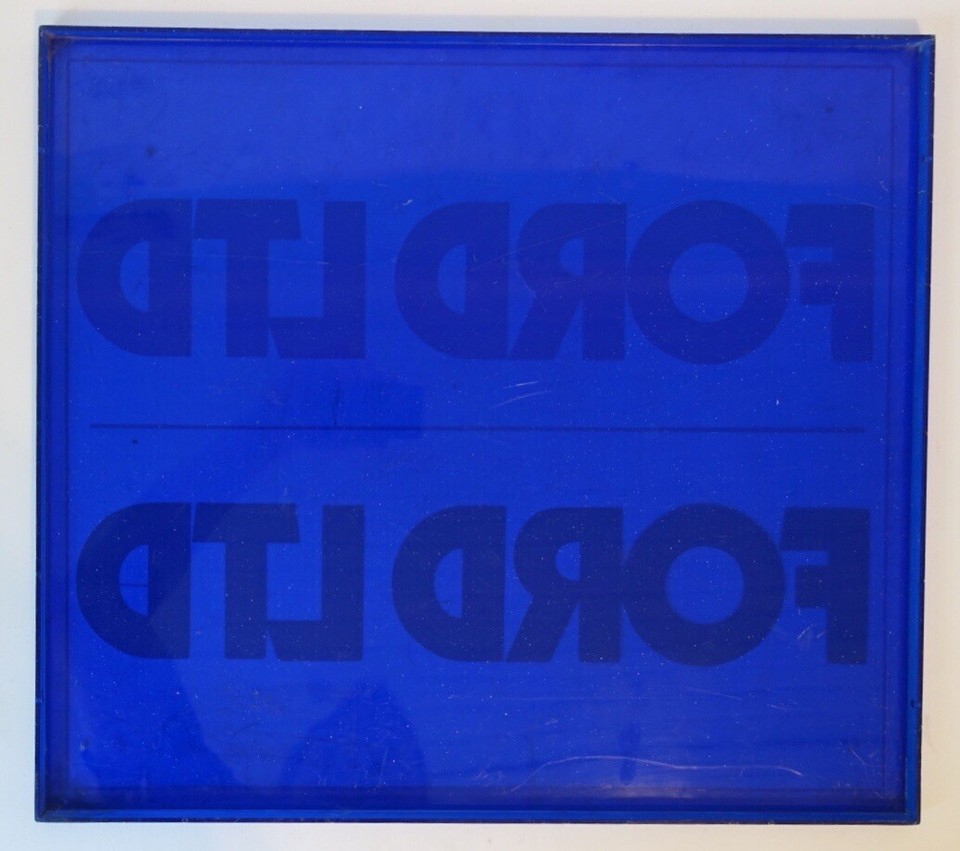 70s 80s Ford LTD Blue Plastic Dealership Garage Shop Sign Mid Century ...