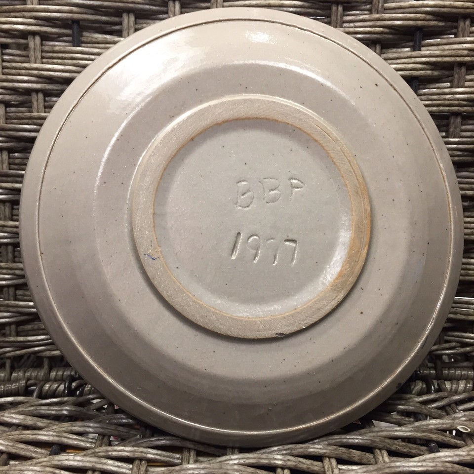 BBP BEAUMONT BROTHERS POTTERY 7” CHILD'S PLATE, SALT GLAZE, ABC 123 ...