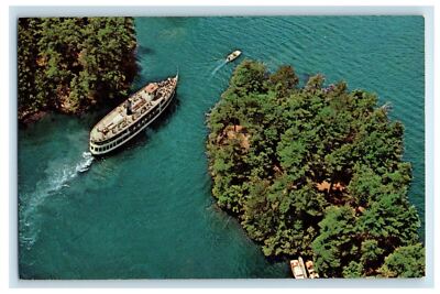 c1960's Aerial View MV Mohican Ship Paradise Bay on Lake George NY ...
