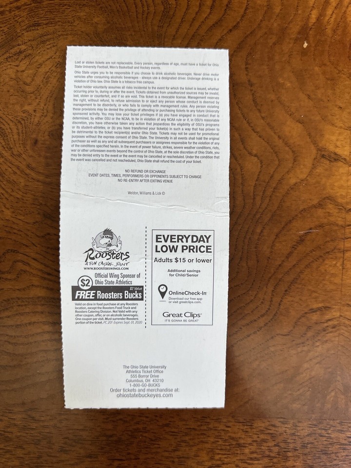 2019 Ohio State v Maryland Ticket - Justin Fields Chase Young Garrett ...