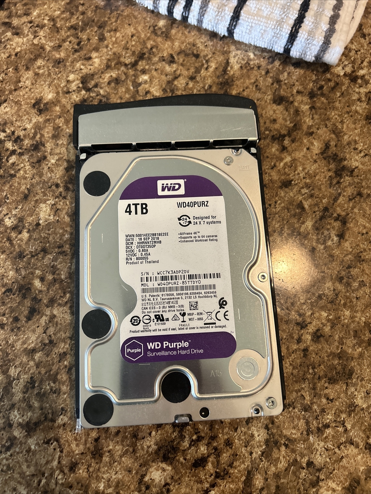 WD WD40PURZ Purple 4TB 3.5" 5400RPM SATA 3 Hard Drive 718037856773 | eBay