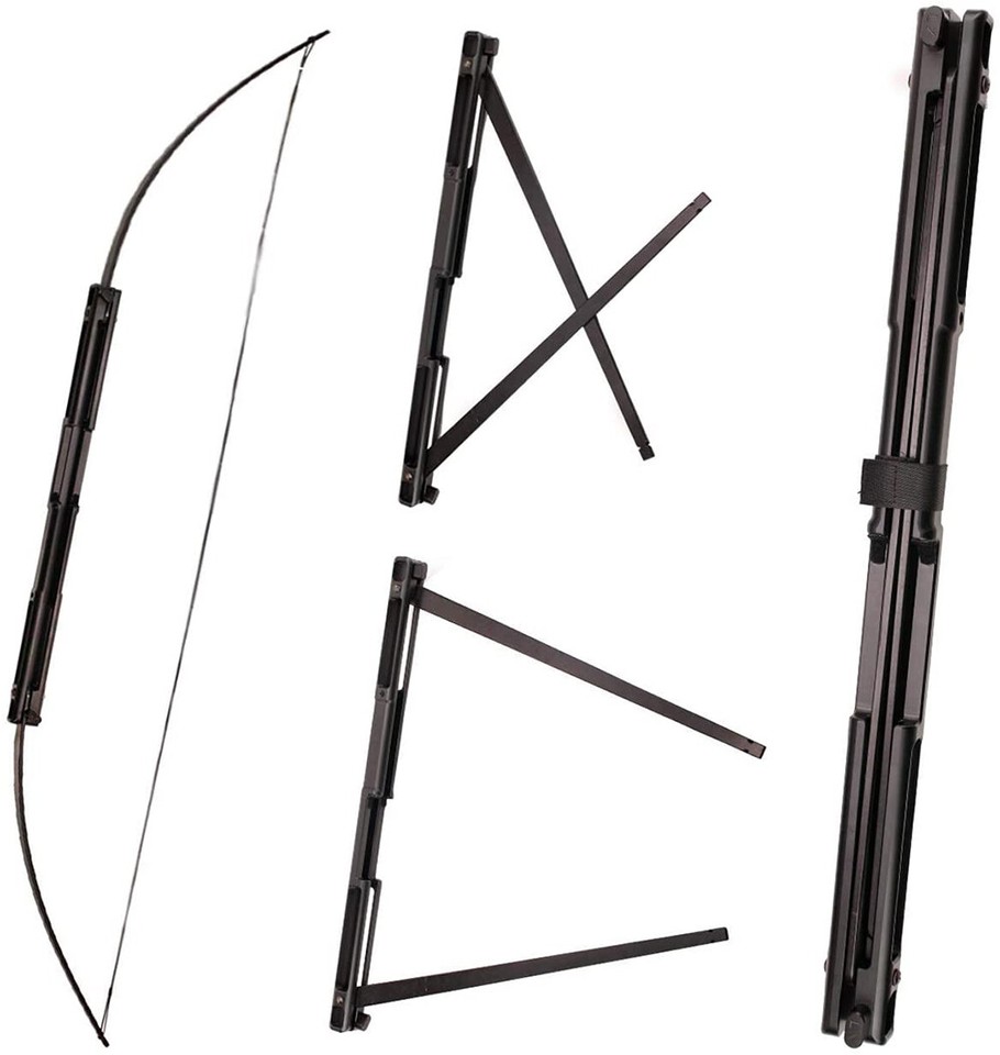 60" 40/60lbs Folding Bow Longbow Survival Bow Archery Bowfishing ...