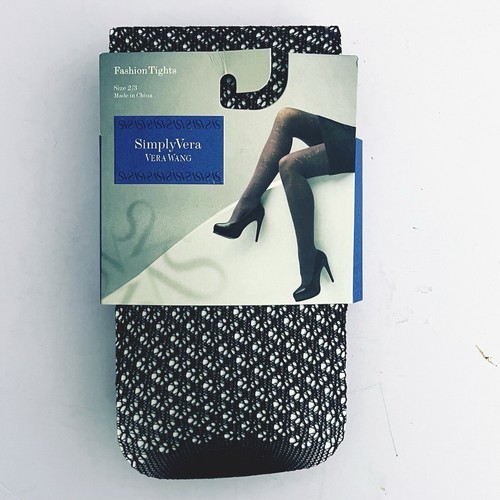 NEW SimplyVera Vera Wang Fashion Tights, Dainty Tiny Geo Net, Black ...