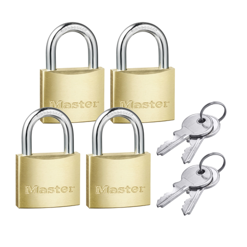 Master Lock 40mm Brass Keyed Padlock - 4 Pack | eBay