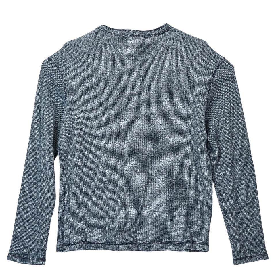 Faherty Mens Large Blue Legend Waffle Knit Henley Shirt Long Sleeve | eBay