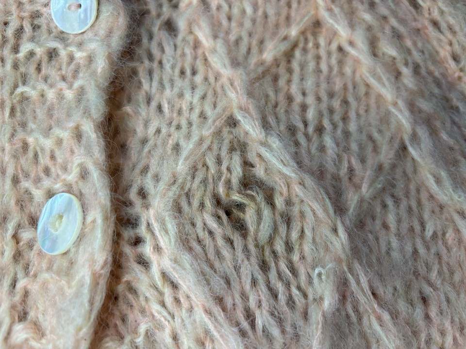 Vintage 60s Mohair Wool Cardigan Sweater Womens 36 Small Cream Italy ...