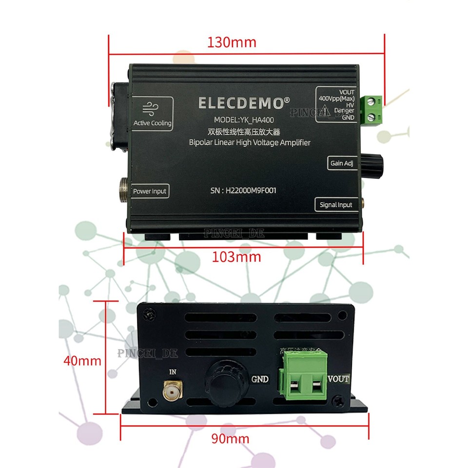 YK-HA400 Bipolar Linear Amplifier 30X-100X Adjustable PZT Drive ...