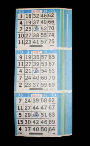 BINGO PAPER Cards sheets 3 on 12 Blue Border - 10 packs | eBay