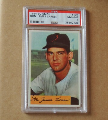 PSA 8-graded 1954 Bowman baseball card #101; Don Larsen (RC), Baltimore ...