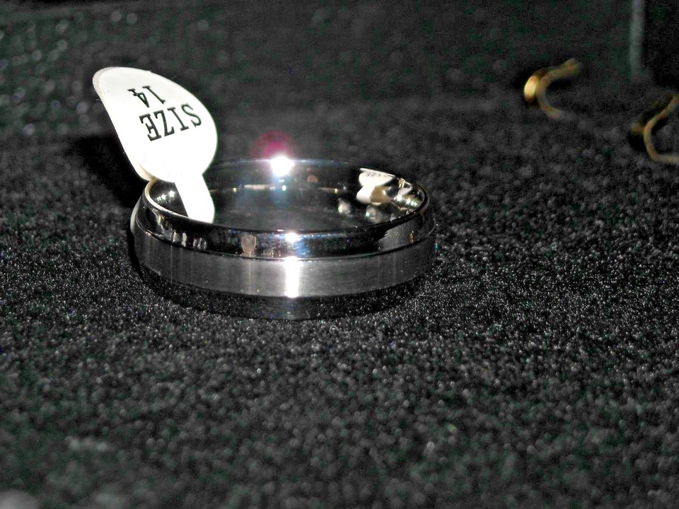 Spikes stainless steel thick sturdy ring size 14 New silver cubic ...