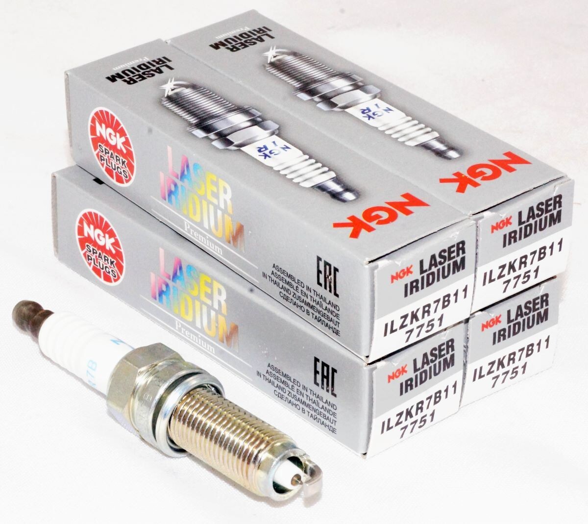 Set of 4 NGK 7751 ILZKR7B11 Genuine Laser Iridium and Platinum Spark ...