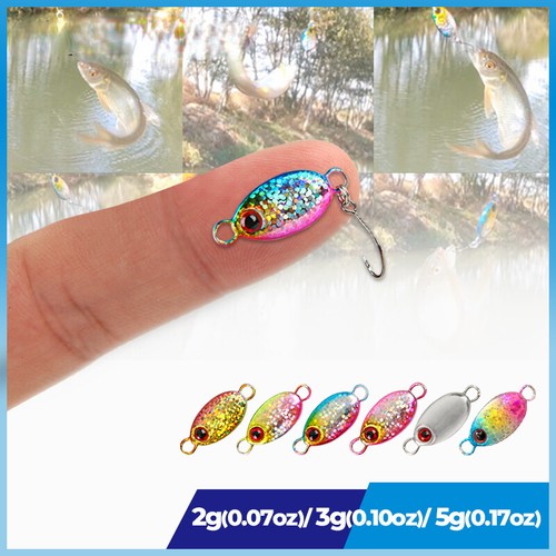 6PCS Micro Metal Jig Fishing Lures 2g/3g/5g Mini Spoon Lure Sequin ...