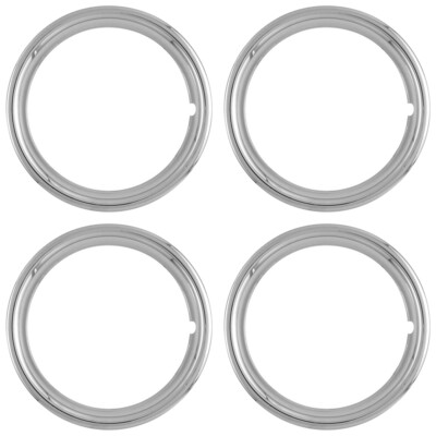 4 NEW 15' CHROME Steel Wheel Trim Rings Beauty Rims Glamour Ring Rim ...