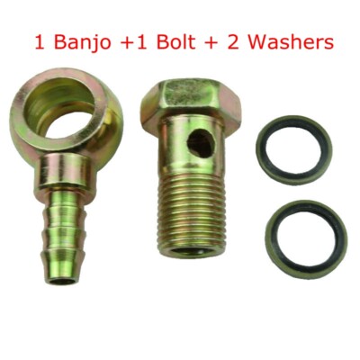 Banjo Bolt Washer Kit Set Hose Barb Fitting Brake Line Fuel Motorcycle ...