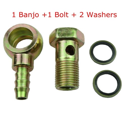 Banjo Bolt Washer Kit Set Hose Barb Fitting Brake Line Fuel Motorcycle ...