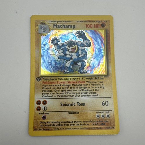 1999 Pokemon Set 1st Edition Machamp Holo #8/102 | eBay