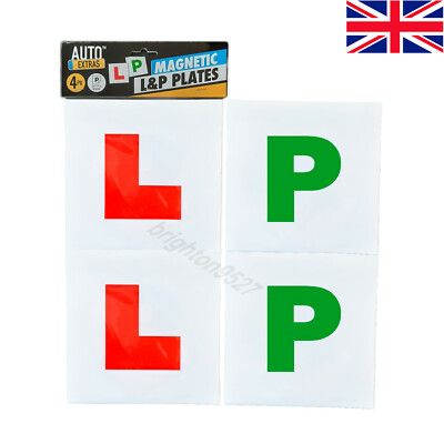 2x L AND 2x P MAGNETIC LEARNER/PASS PLATES 4PK | eBay UK