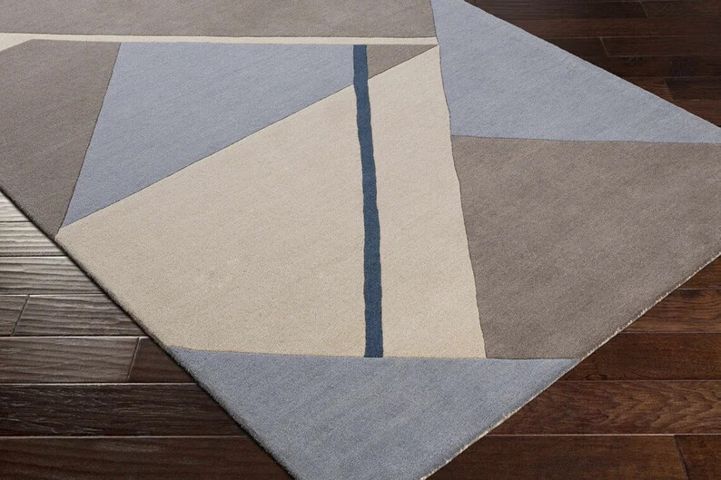 Modern Hand Tufted Wool Area Rug, New Abstract Design Premium Quality ...