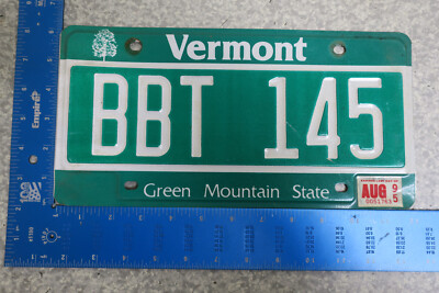 1995 95 VERMONT VT LICENSE PLATE TAG #BBT 145 NATURAL STICKER | eBay