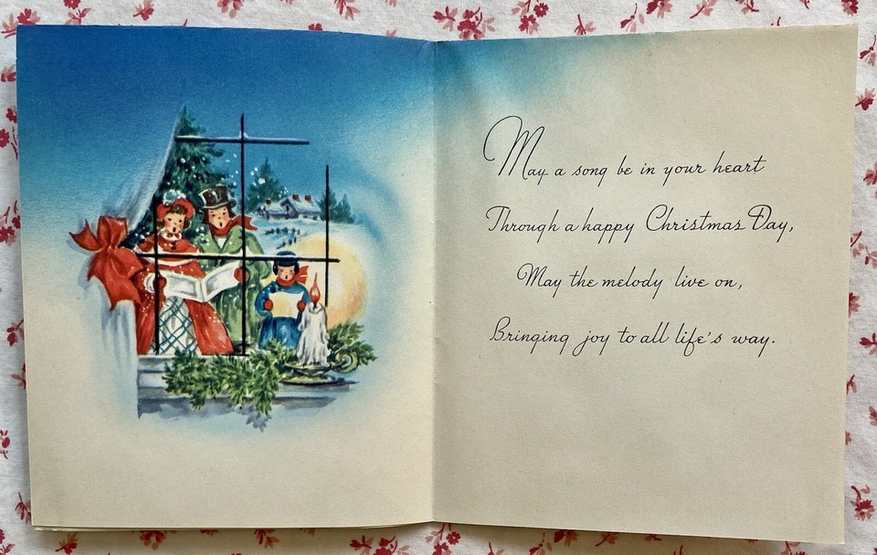 Mid Century UNUSED Die-Cut Victorian Christmas Carolers Stand-Up ...
