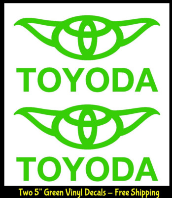 Toyota Toyoda Star Wars Yoda Car Truck Window Two Green Vinyl Decal | eBay