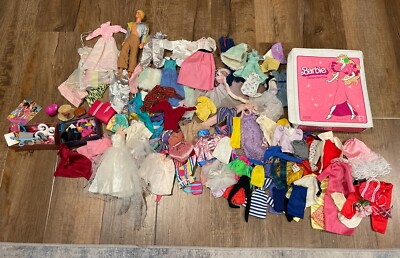 Vintage Barbie Fashion Doll Case Huge Lot Vintage Barbie Clothes ...