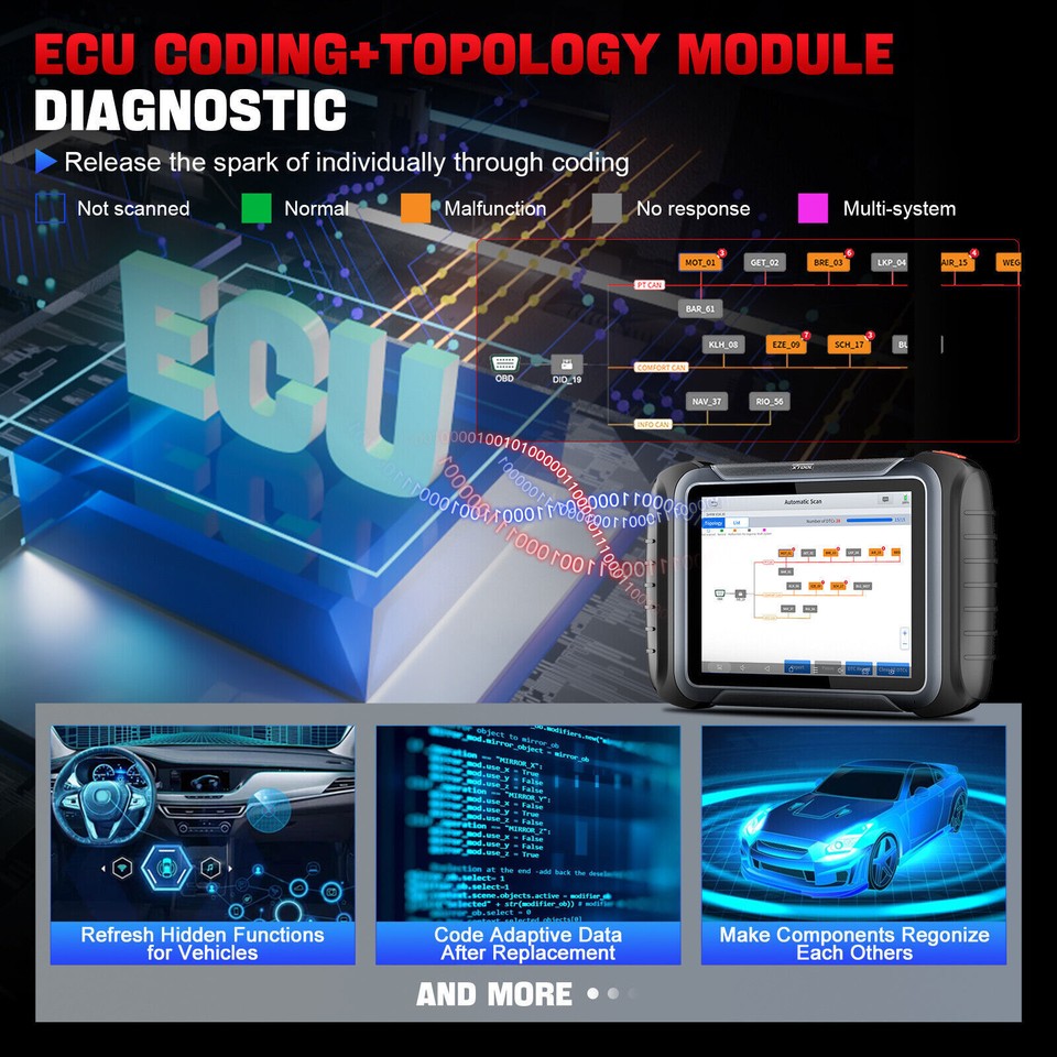 XTOOL D8W Full BiDirectional Diagnostic Scanner Topology Pre-Post Scan ...