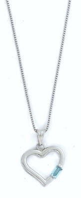 Sterling Silver Blue Topaz Heart Pendant 16/18" Necklace *NWB* SW119 | eBay