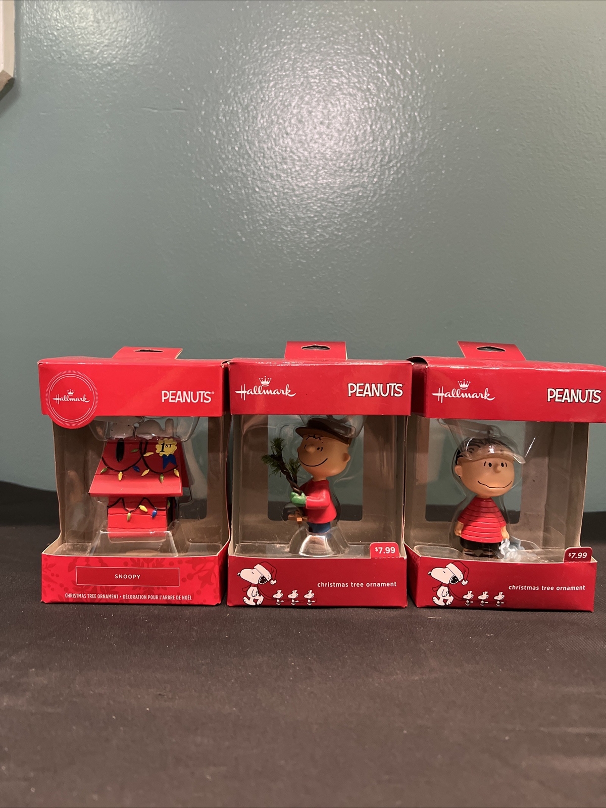 Lot Set of 3 VINTAGE Hallmark Peanuts Ornaments- Lionel / Charlie Brown ...