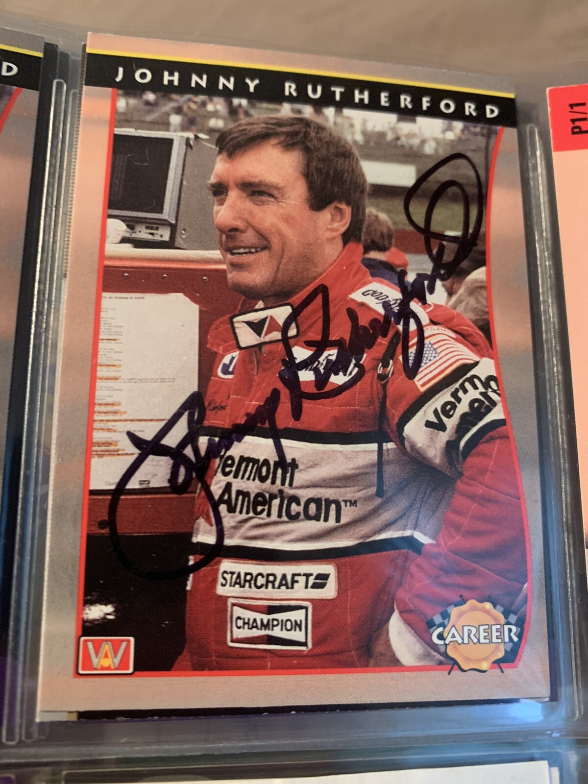 Johnny Rutherford autographed card. Indy 500 Race Champion 1974 1976 ...