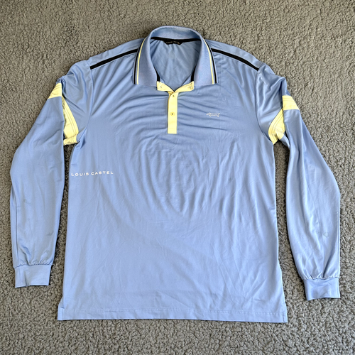 Louis Castel Shirt Men's Large 105 Blue Golf Polo Performance Logo Long ...