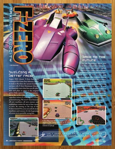 2001 F-Zero: Maximum Velocity GBA Print Ad/Poster Page Authentic ...