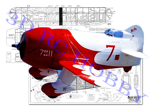 Gee Bee R2 90" WS RC Model Airplane Plans & Templates PRINTED | eBay