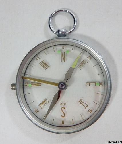 Vintage Clear Glass Handheld Hiking Camping Mapping Compass Made in ...