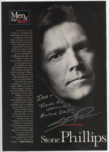 Stone Phillips Reporter Autographed 7.5x10.75 Photo w/COA WWE21-127 | eBay