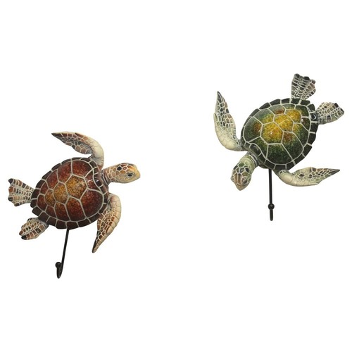Set of 2 Sea Turtle Wall Hangers, Ocean Voyage Collection 5, Coastal ...