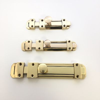 Heavy Duty Polished Brass Strong Security Door Surface Slide Bolt - 4 ...