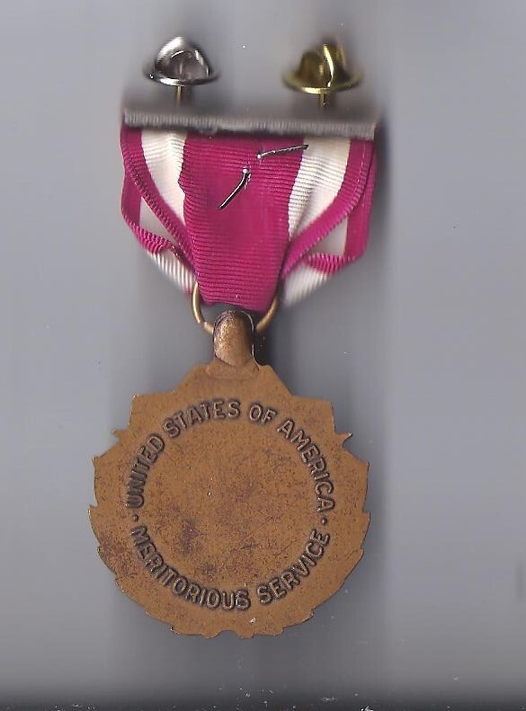 Meritorious Service Award medal showing Eagle MSM with oak leaf two pin ...