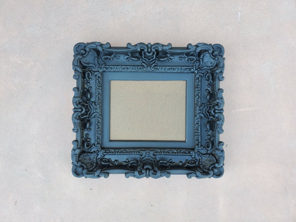 8.5x11 Matte Black Frame, Fancy Baroque Ornate Frame, Art Print Frame ...