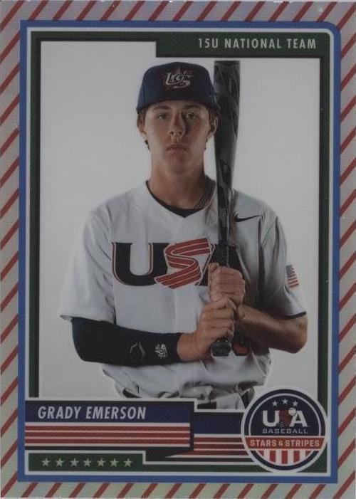 2023 Panini USA Baseball Stars & Stripes - Grady Emerson #26 Stripes ...